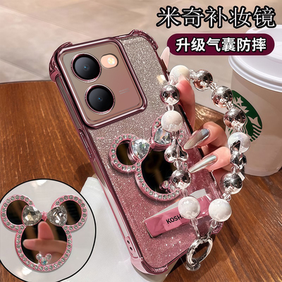 vivoY78手机壳米奇带补妆镜子