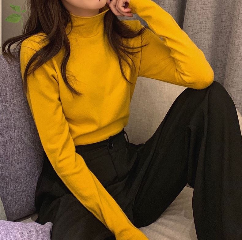 针织包芯纱咖色打底衫女上胖mm咖啡色冬季保暖叠穿款卷边可爱圆领_虎窝淘