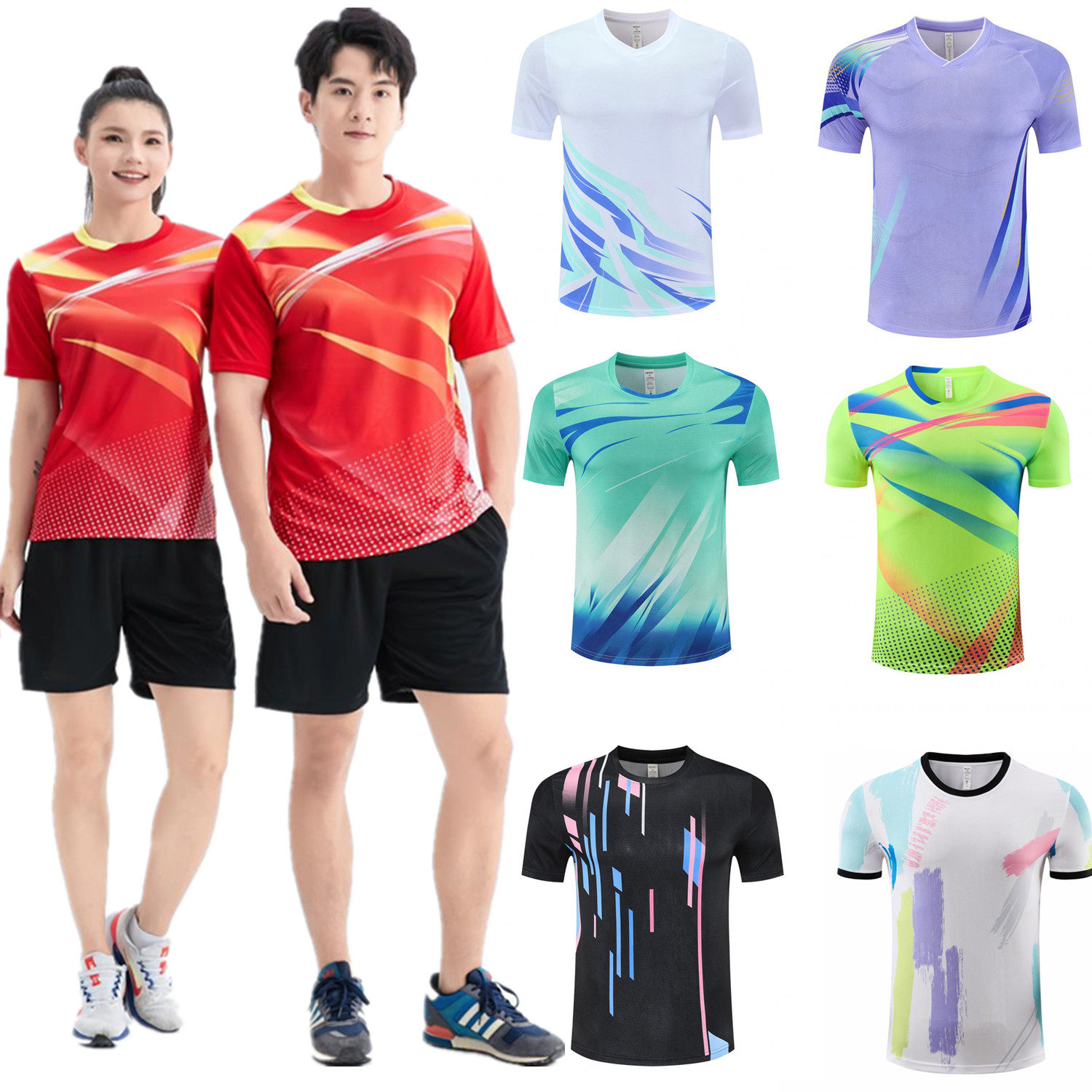 羽毛球服速干透气运动套装男女同款排球乒乓球服网训练服球衣定制