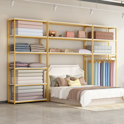 家纺店货架展示架婚庆店床上用品四件套枕芯被套展示柜布料置物架