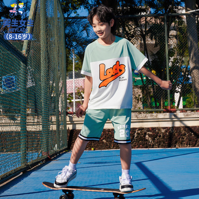 【呼呼专享】男生女生男大童活力运动风短袖套装NSZCJ24030*