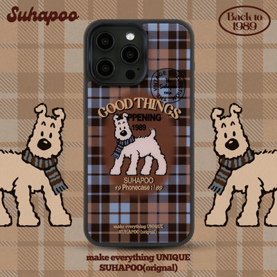 suhapoo壳内策展 苏格兰纹丁丁狗磁吸附手机壳iPhone17promax苹果16原创13ins风15pro14plus全包美式复古