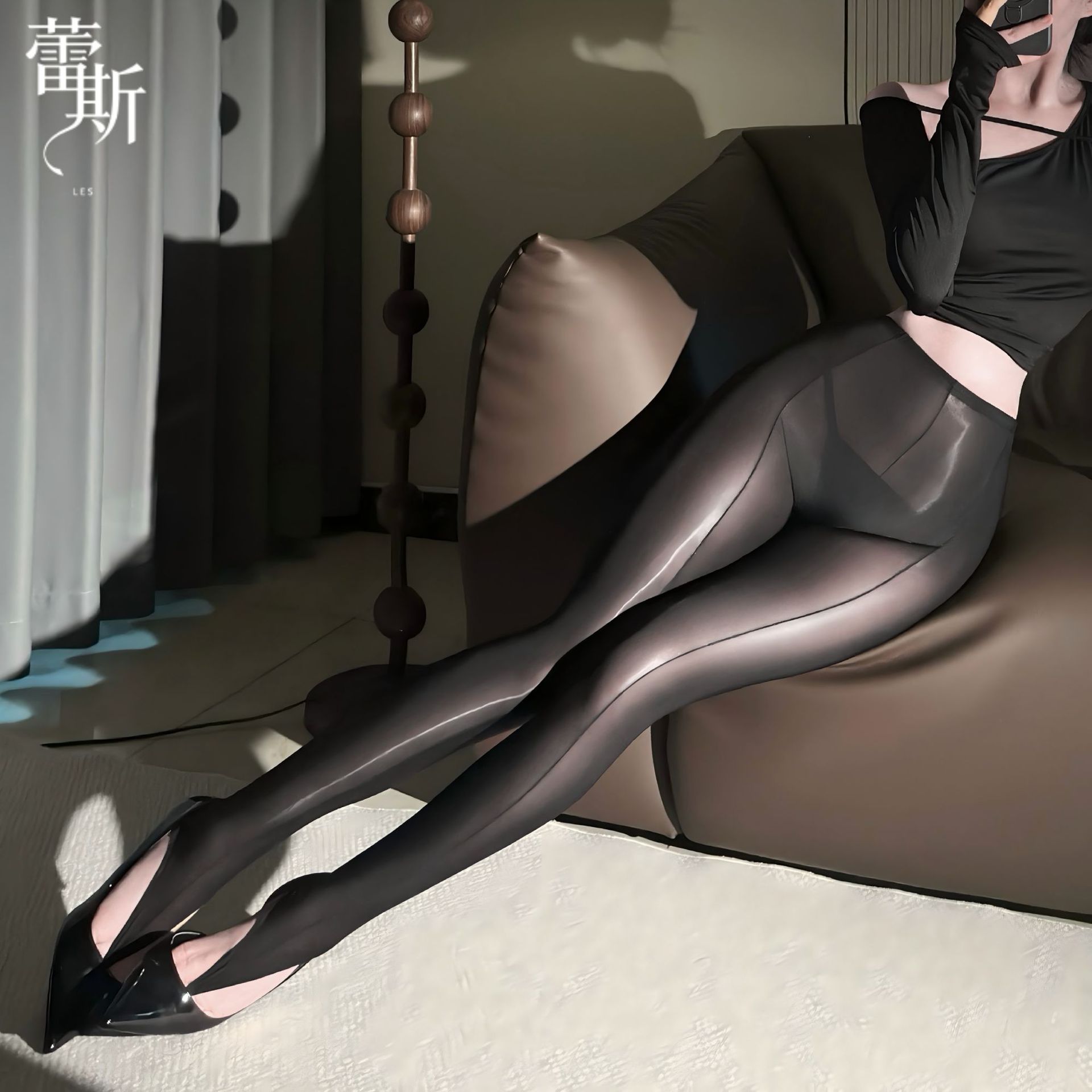 私享裸感超薄性感黑丝女虾线竖线夹脚情趣丝袜勾脚调情袜