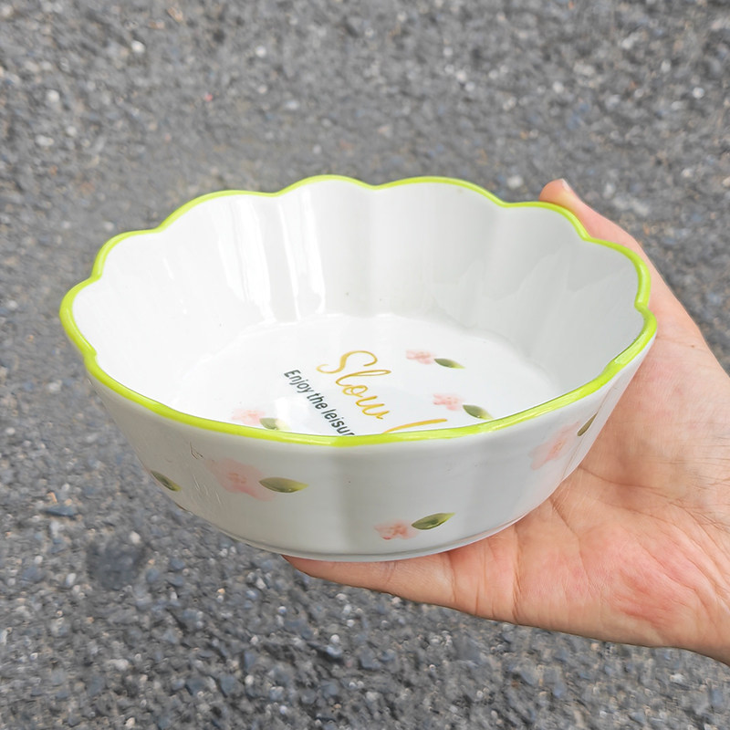 食魔师小清新陶瓷米饭碗尾货清仓处理家用吃饭碗汤碗陶瓷碗 400ML