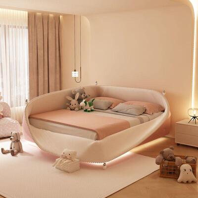Lago鸟巢窝床网红布艺床简约婴儿童主卧公主床互不干扰床创意口袋