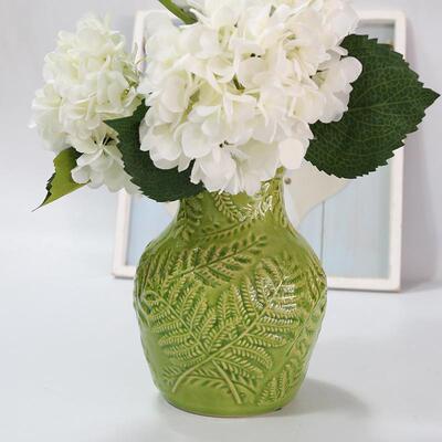 Vase Flower Arrangement Fern Flower Pattern Living Room TV C