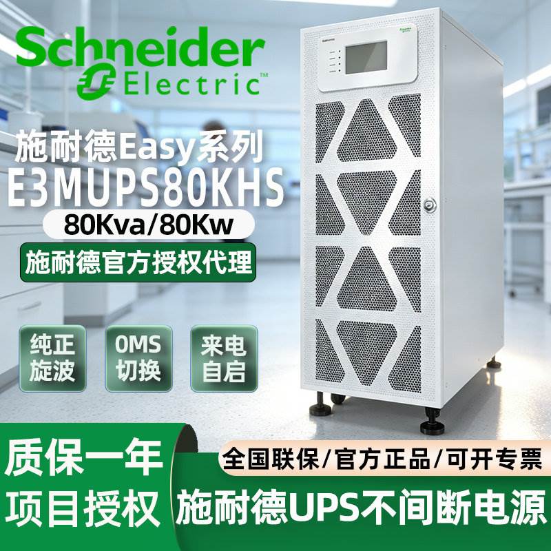 施耐德UPS不间断电源Easy系列E3SUPS80KHS工频机380V在线式工业级