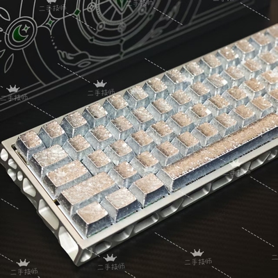 wooting60heV2键盘满改定制磁轴客制化打瓦镂空铝壳碎银几两现货