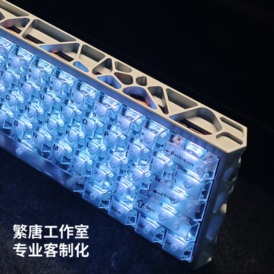 wooting60heV2满改现货全新磁轴键盘改装客制化holy60透明键帽
