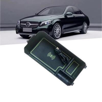 适用奔驰新C级改装C200LC180LGLC260车载无线充电器置物储物盒