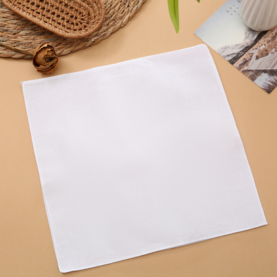 全棉薄款经典光板白色小方巾手帕正方形复古可刺绣diy棉纯色手绢