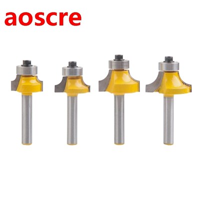 4 Pcs Shank Fillet Knife Wood Router Bit Chamfering R-Angle