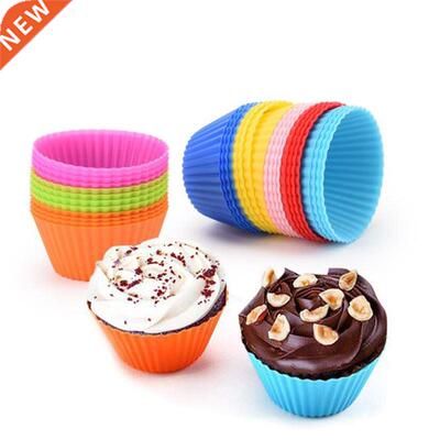 12pcs/Set Silicone Cake Mold Round Shaped Muffin Cupcake Bak
