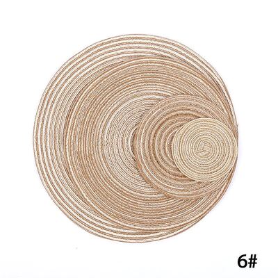 *Round Weaving Placemat Dining Table Pad, Heat Resistant Kit
