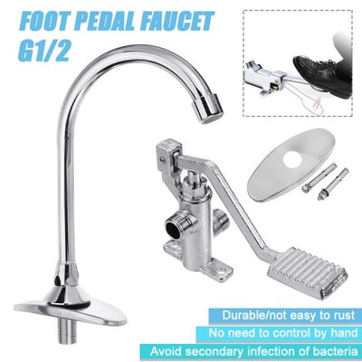 Switch Control By Floor Foot Pedal Valve Copper Single Handl