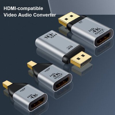 HDMI-compatible Female to DP/Mini DP Male apter 4K HD Vide