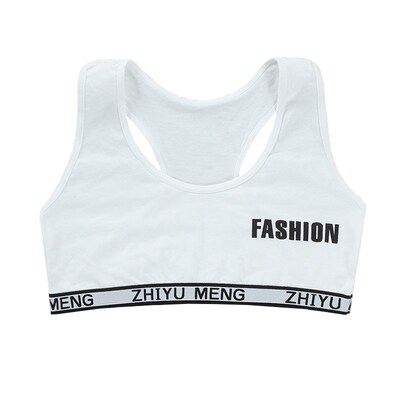 Junior Girl Racerback Cotton Sport Training Bra Letter Print