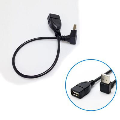 USB2.0 male to female extension cable 25CM 90 degree elbow e