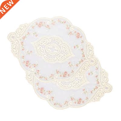 2Pcs Orchid Lace Series Lace Embroidery Placemat, French Ret