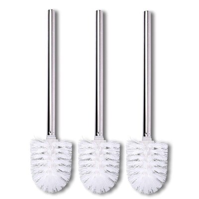 3 Pack Toilet spare brush brush head white stainless steel t