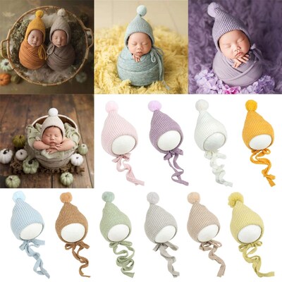 Baby Knitted Hair ball Hat Newborn Photography Props Infants