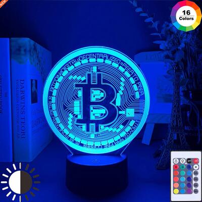 Acrylic Led Night Light Bitcoin for Room Decorative Nightlig
