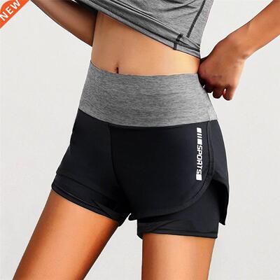 Summer Yoga Shorts Women Casual Stretch Strethcy Patchwork S
