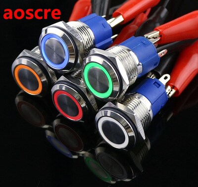 16mm Metal Annular Push Button Switch Ring LED 5V 6V 12V 220