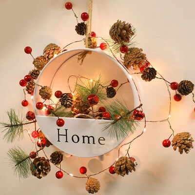 Christmas Pine Cone Light LED Flower Ring Day Decoration Lig