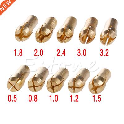 10Pc 0.5-3.2mm Brass Drill Chucks Collet Bits Set Fit Nut fo