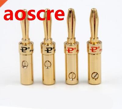 8pcs banana plug copper gold plated banana head speaker cabl