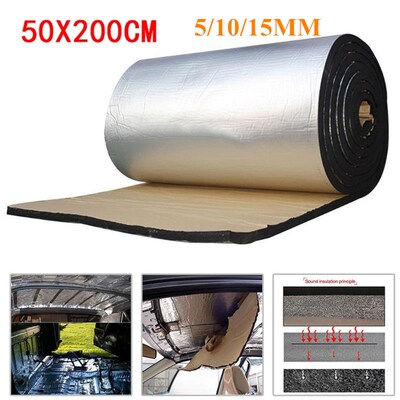 50x200cm 5/10/15mm Car Sound Deadener Mat Noise Bonnet Insul