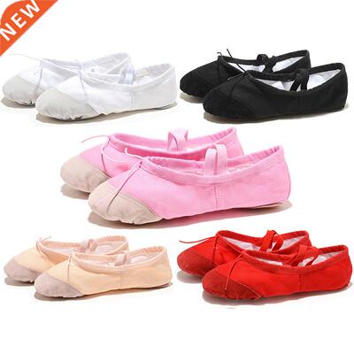 soft black red white pink flat teacher kids ballet shoes for
