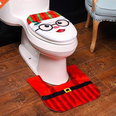 1 Set Santa Clause Christmas Toilet Seat Cover Home Christma