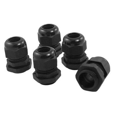 5 Pcs PG1.5 Black Connectors Cable Glands