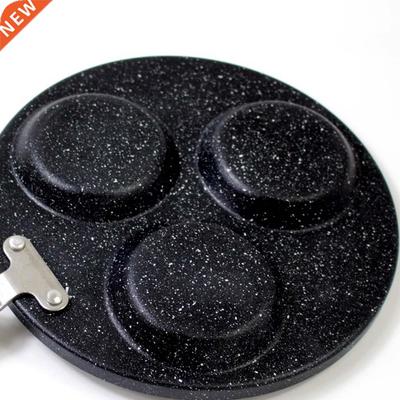 3 Hole Fried Egg Burger Pan Non-Stick Ham Pancake Maker Wood