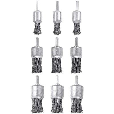9 Pack Wire Wheels Brush, Knotted and Wire End Brush, for De