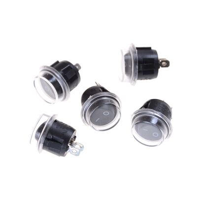 5pcs Boat Rocker Switch Round KCD2 2Pin 2File Seesaw Switch