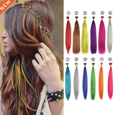 Hair Extensions False Feather Strands Of Hair On Hairpins Sy