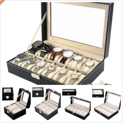 2/3/6/12 Slot Leather Watch Storage Box Case Show Manager St
