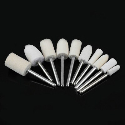 20x Wool Felt Polishing Bits Mandrel Polishing Accessories B