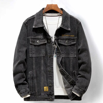 Men's denim jacket 2020 autumn new Fashion lapel single-brea