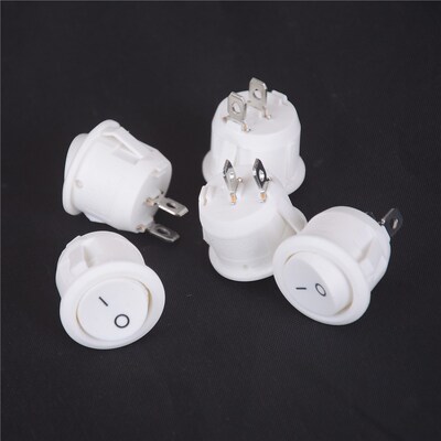5PCS 23mm Mini Small Round Boat Rocker Switches Round White