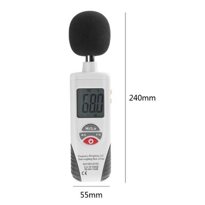 30-130dBA Sound Level Meter noise meter mini automatic backl