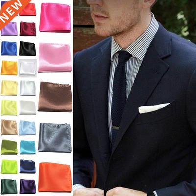 20*20cm Men Solid Square Silk Satin Handkerchief Pocket Hank
