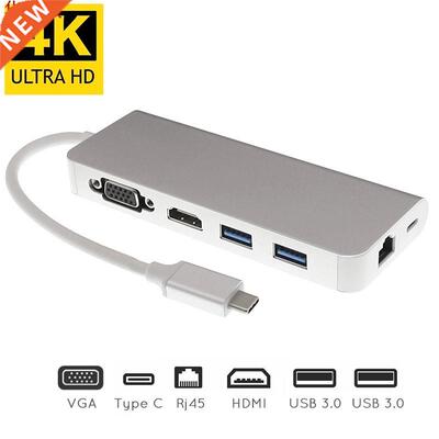 USB Type C to HDMI VGA Gigabit Ethernet Lan RJ45 Adapter for