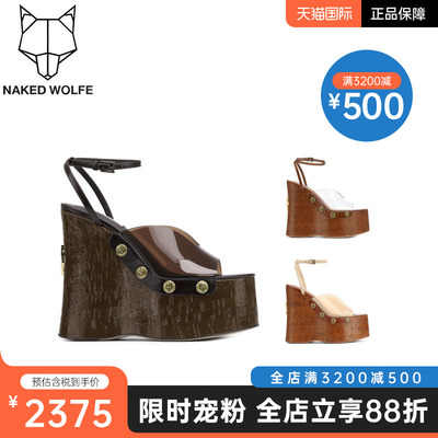 Naked Wolfe英国潮牌/TIGER厚底跛跟女鞋2025秋季新款网红名媛鞋