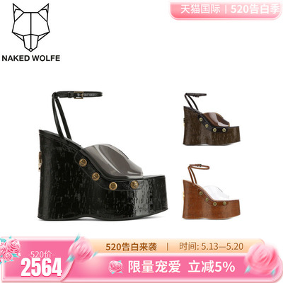 Naked Wolfe英国潮牌/TIGER厚底坡跟女鞋2026春季新款网红名媛款