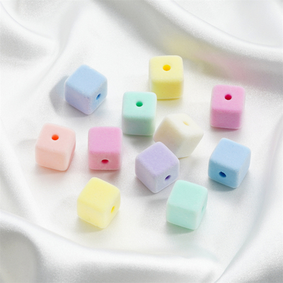 马卡龙色系植绒立方正方形