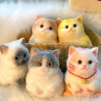 Taba Squishy Cute Flocking Cat  Fidget Toy Extra Large Senso